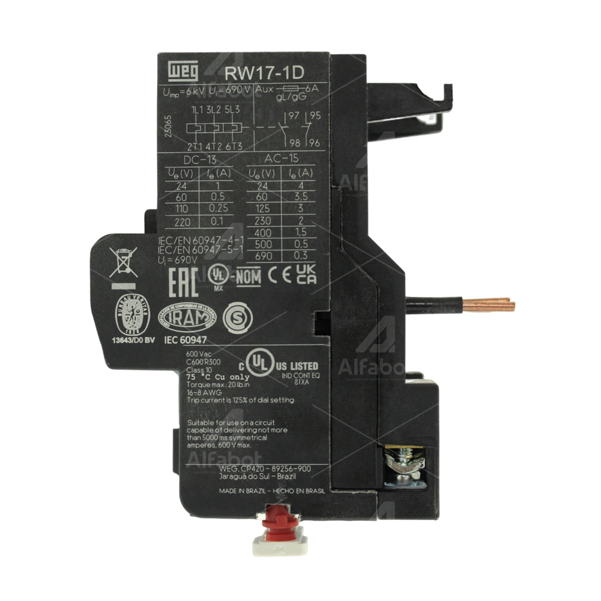 Relé Térmico Sobrecarga RW17-1D3-U008 5,6 - 8A