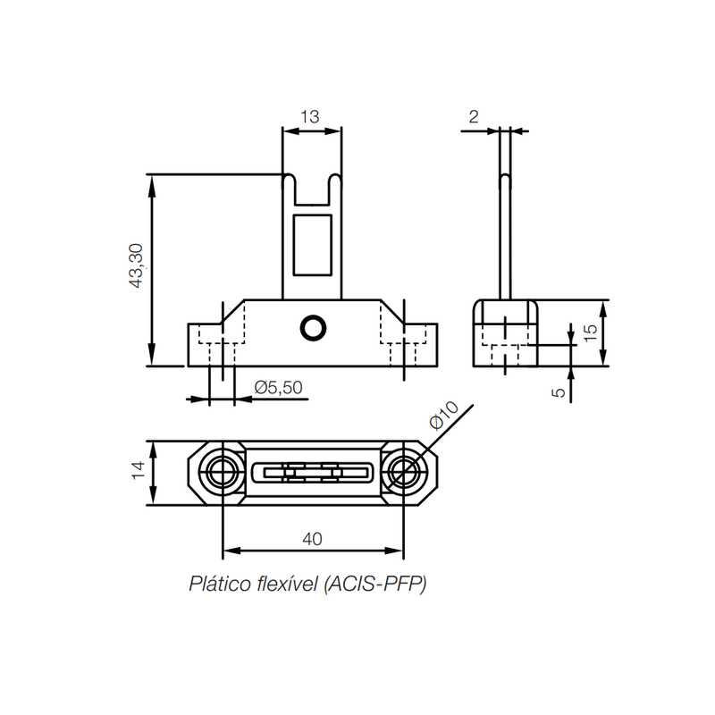 Atuador Flexível Metálico ACIS-PFP para Chave Intertravamento